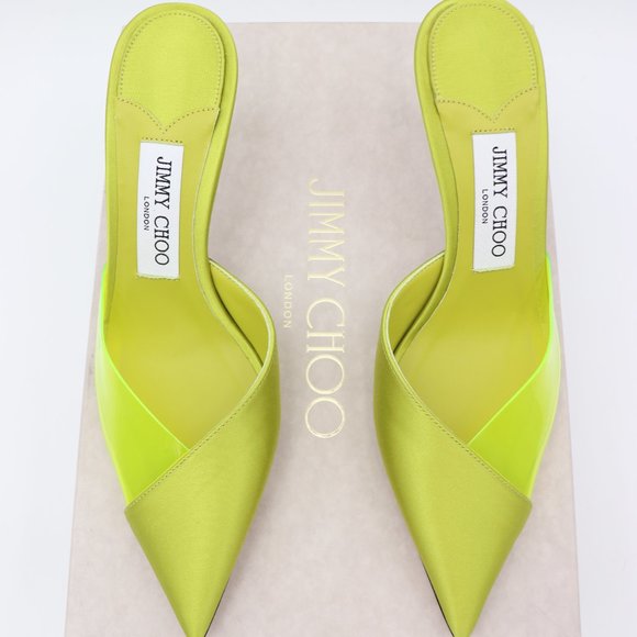 Jimmy Choo | Shoes | Nib Jimmy Choo Claria Neon Yellow Mules Slipon ...